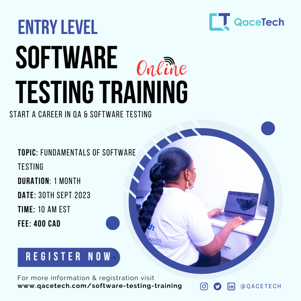 Entry Level Software Testing Training Canada - QaceTech Entry Level Software Testing Training Canada - QaceTech
